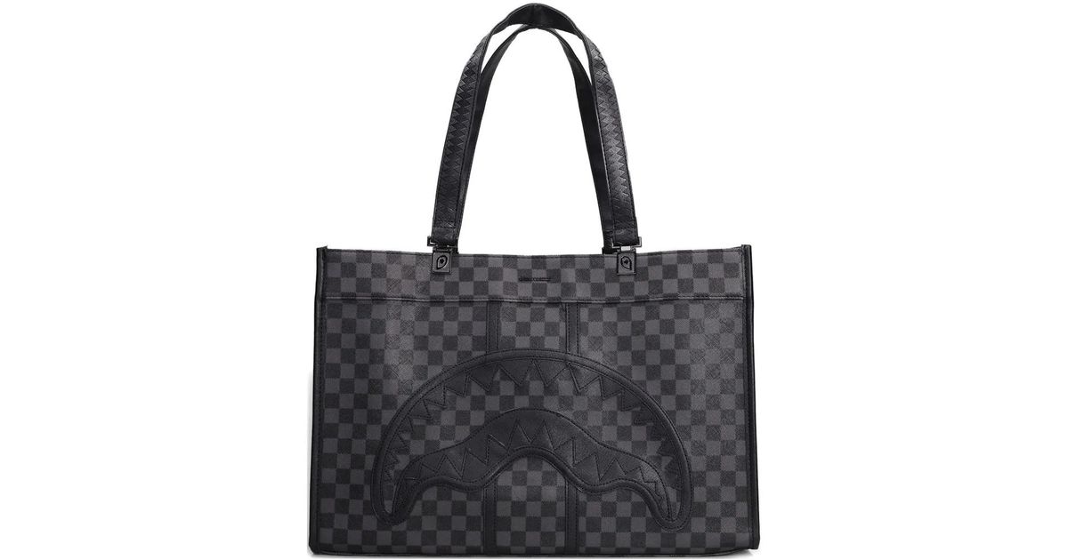 Sprayground Checked Tote Bag in Black | Lyst