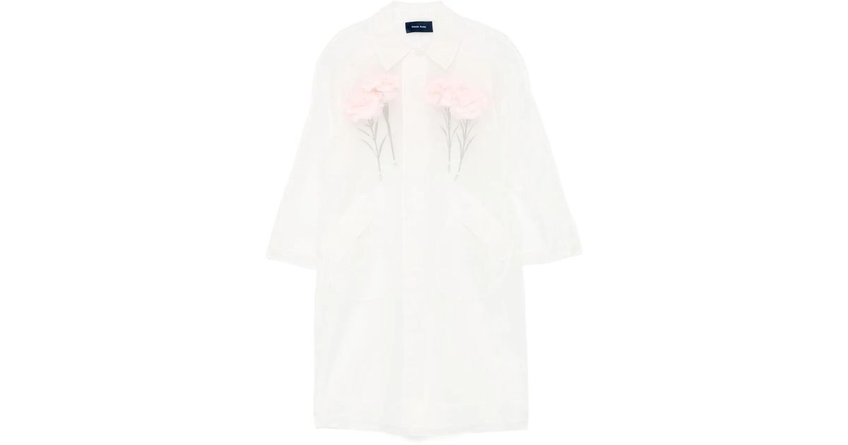 Simone Rocha Stuffed Carnation Coat in White | Lyst