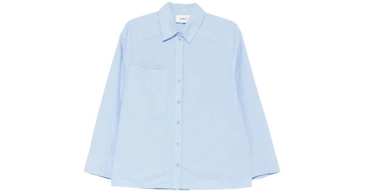 Ba&sh Long-Sleeves Cotton Shirt in Blue | Lyst UK