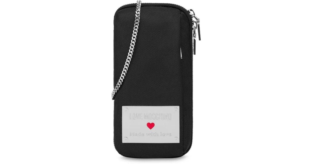 Love Moschino Logo Phone Case in Black | Lyst UK