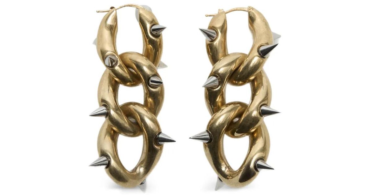 Acne Studios Spiked Chain Earrings in Metallic | Lyst UK