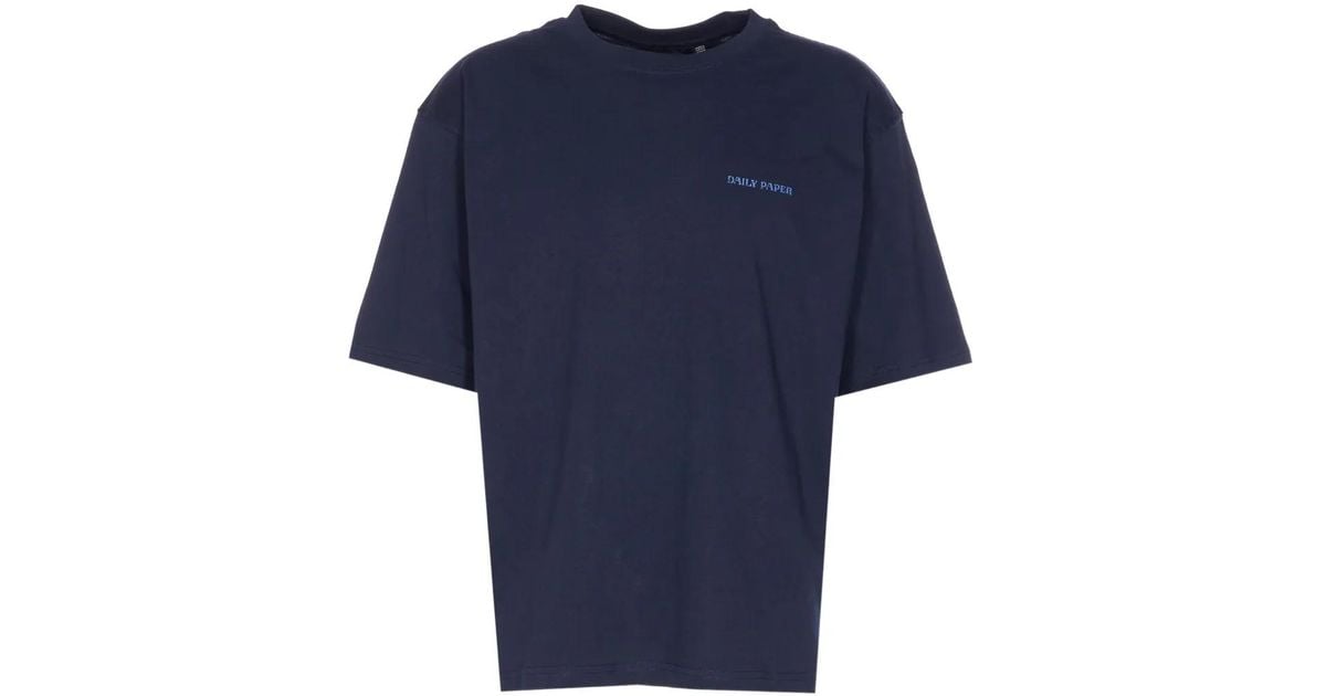 Daily Paper Logo-Print T-Shirt in Blue | Lyst UK