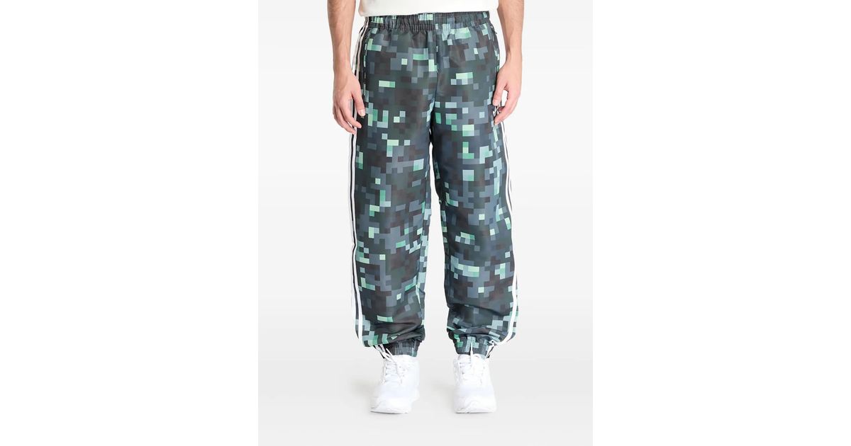 adidas X Minecraft Pixel Striped Track Pants in Blue | Lyst UK
