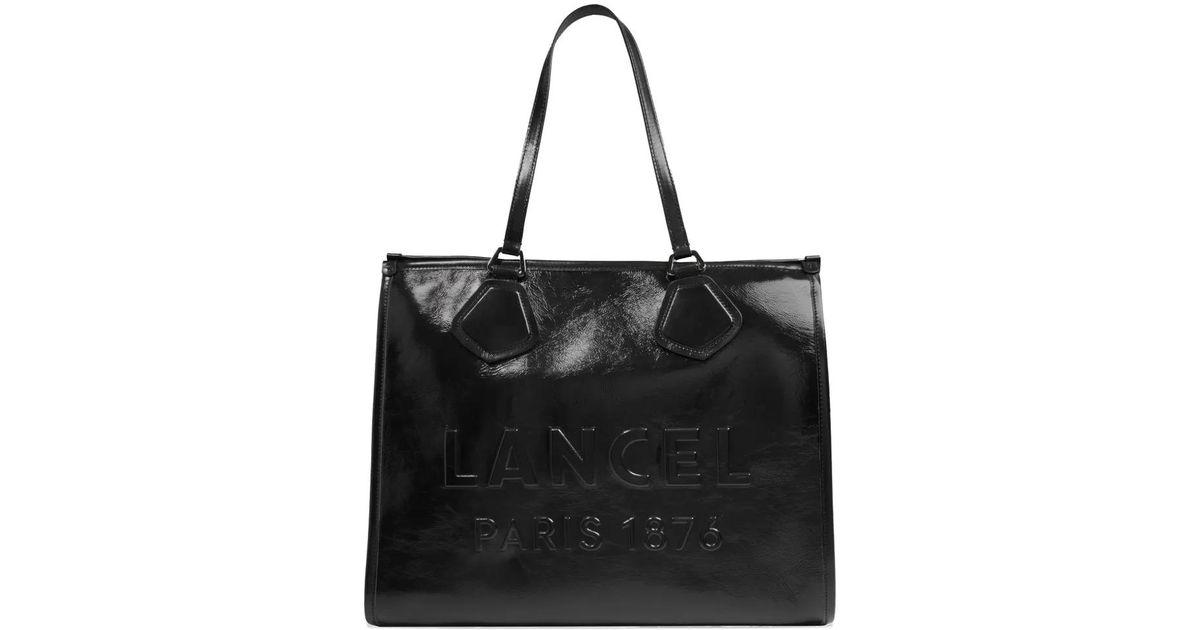 Lancel Large Embossed-Logo Tote Bag in Black | Lyst UK