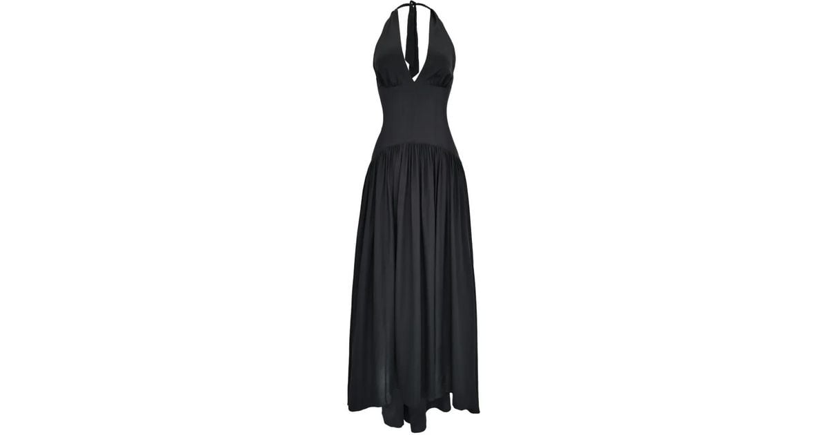Azeeza Zsa Zsa Cdc Halterneck Gown Dress in Black | Lyst UK