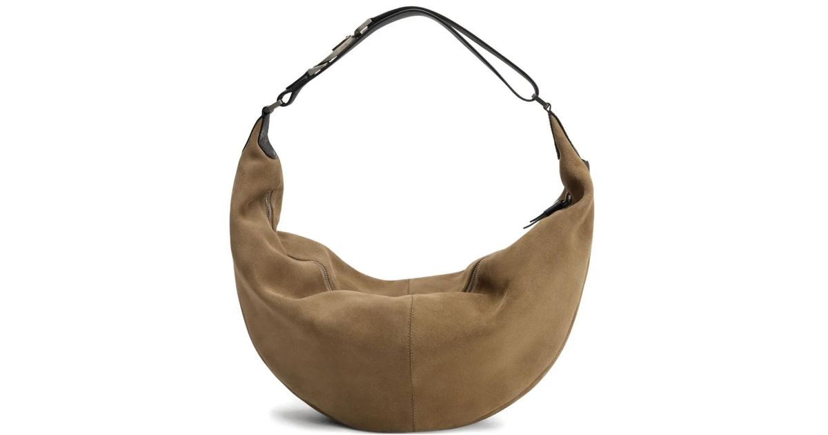 Lemaire Quiver Clip Suede Shoulder Bag in Metallic | Lyst
