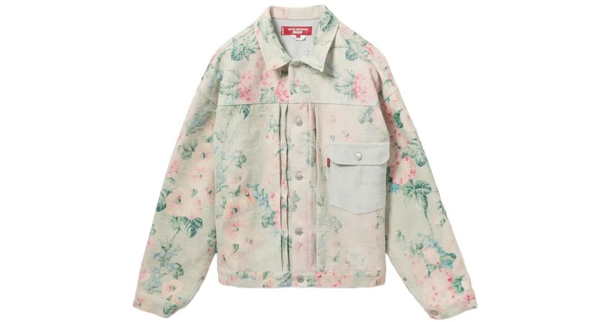 Junya Watanabe X Levi's Rose-Print Jacket in White for Men | Lyst UK