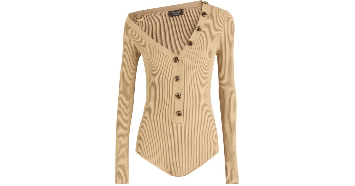 A.W.A.K.E. MODE Button-Up Bodysuit in Natural | Lyst UK