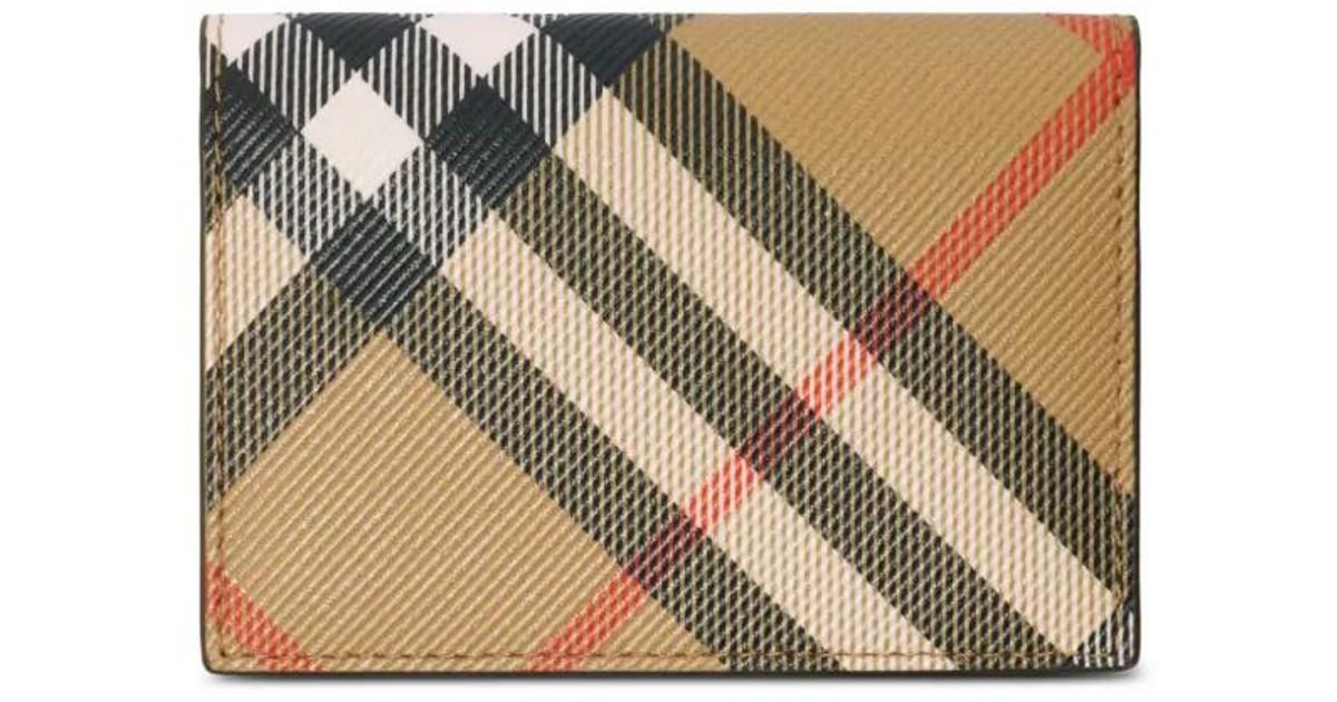 Burberry Nova Check Bi-Fold Card Holder in Natural for Men | Lyst