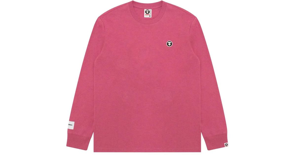 Aape By A Bathing Ape Logo Long-Sleeve T-Shirt in Pink for Men | Lyst UK