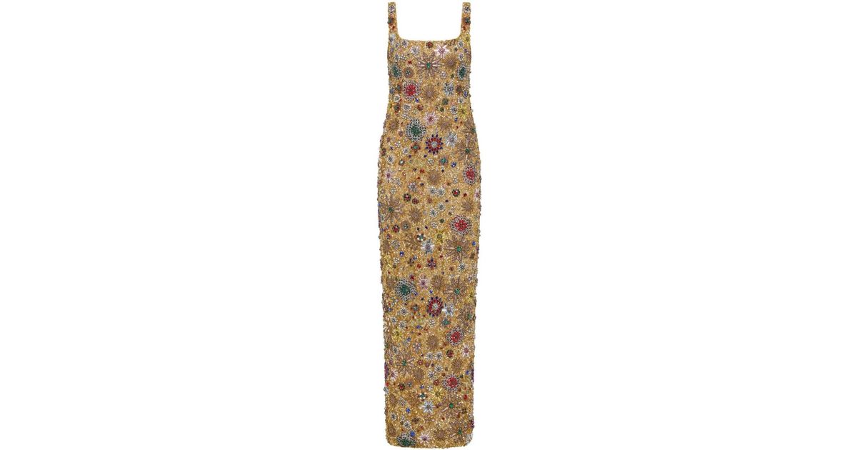 Rachel Gilbert Kori Embellished Gown Dress in Metallic | Lyst
