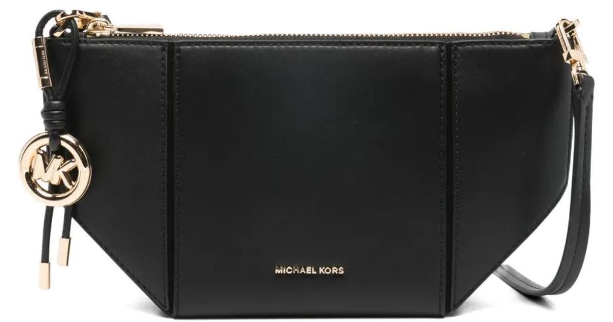 MICHAEL Michael Kors Jordi Logo-Charm Cross Body Bag in Black | Lyst