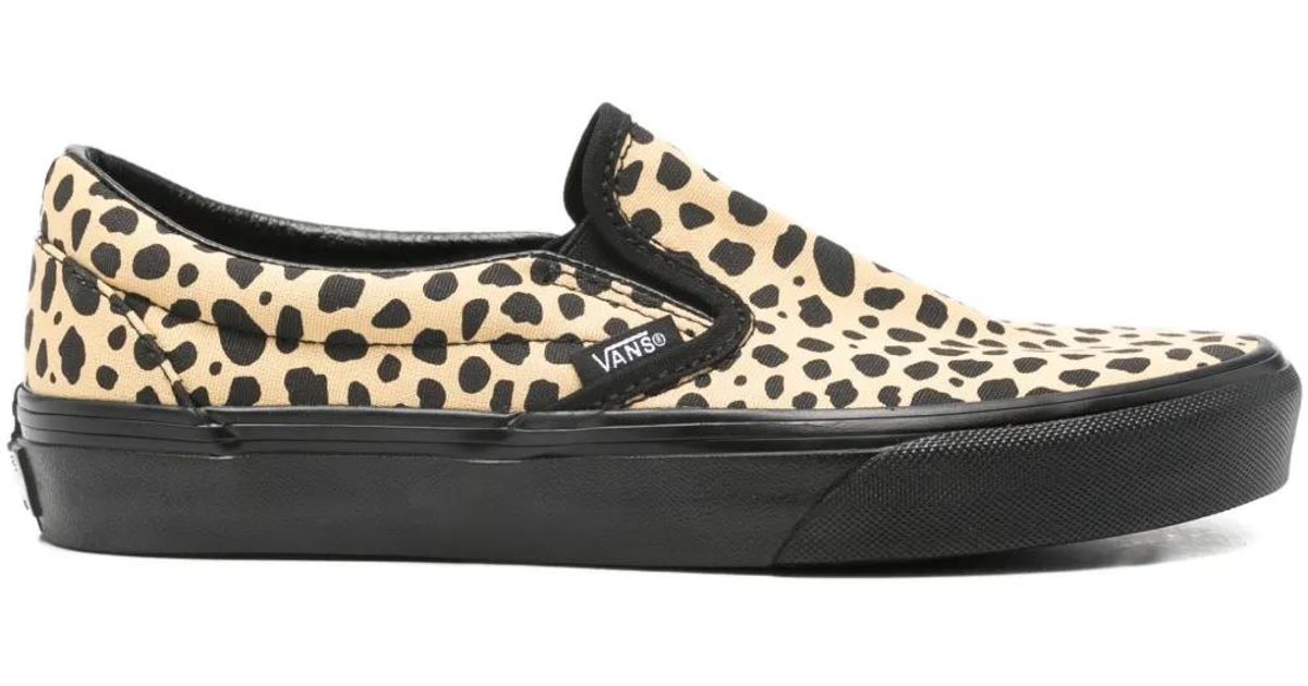 Vans Leopard-Print Slip-On Sneakers in Black | Lyst UK