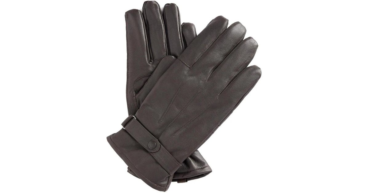 Barbour Leather Gloves in Grey for Men | Lyst UK
