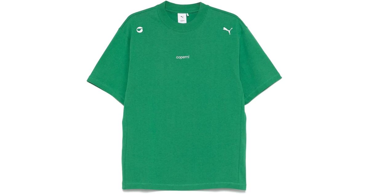 Coperni X Puma Logo-Embroidered T-Shirt in Green | Lyst