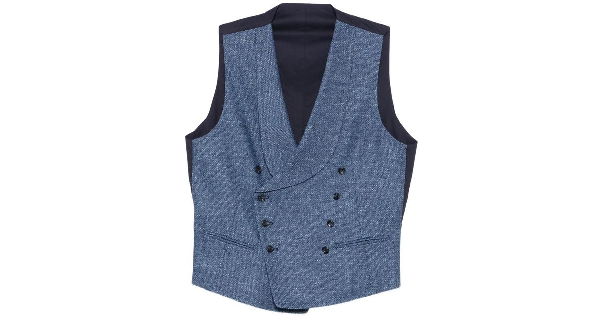Tagliatore Ben Waistcoat in Blue for Men | Lyst UK