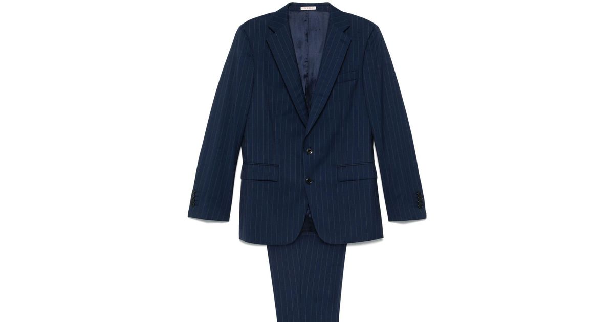 Fursac Pinstriped Suit in Blue for Men | Lyst