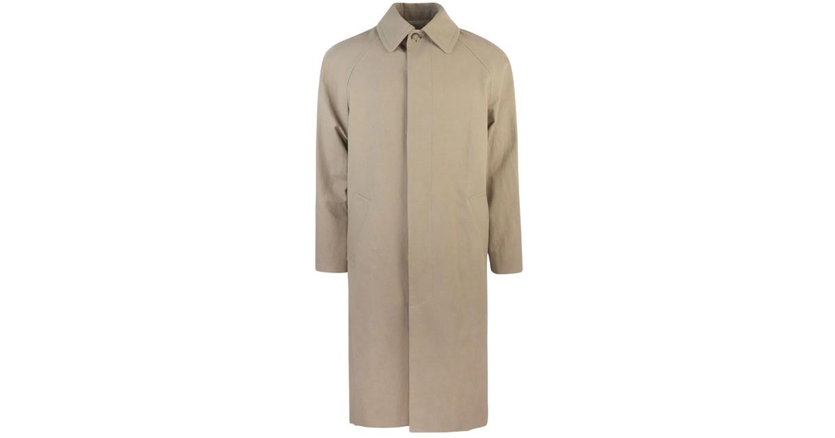 A.P.C. Concealed-Fastening Trench Coat in Natural for Men | Lyst