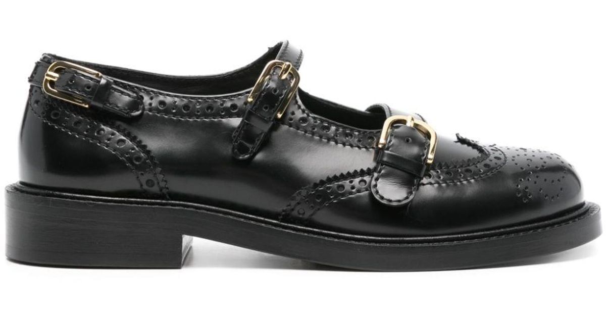 Sandro Buckle-Detail Brogues in Black | Lyst