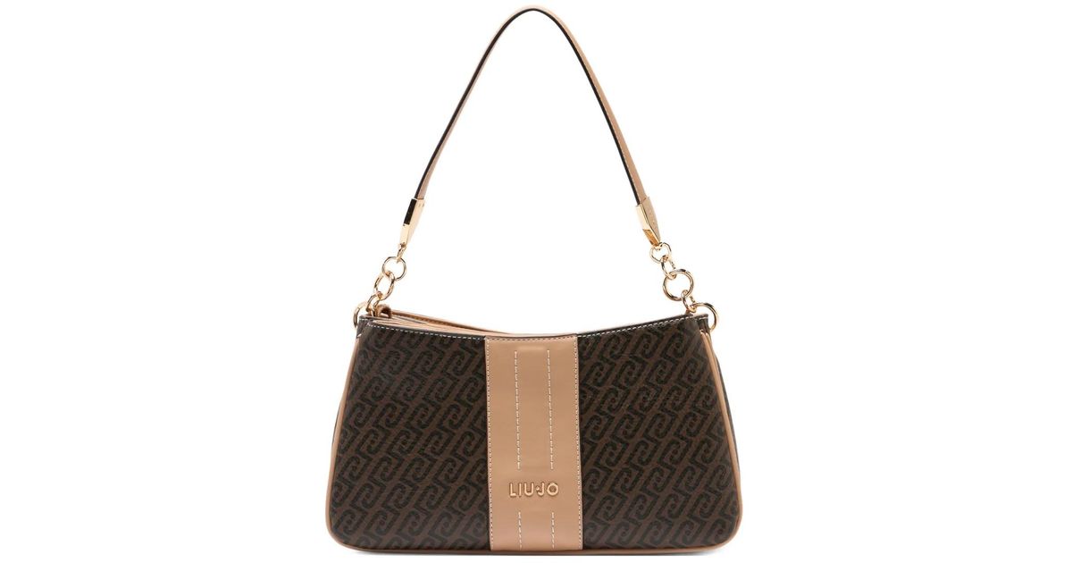 Liu Jo Monogram Detachable Shoulder Bag in Brown | Lyst UK
