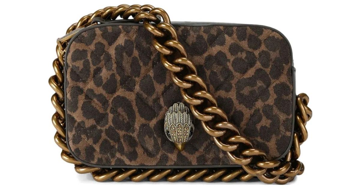 Kurt Geiger Leopard-Print Crossbody Bag in Brown | Lyst UK