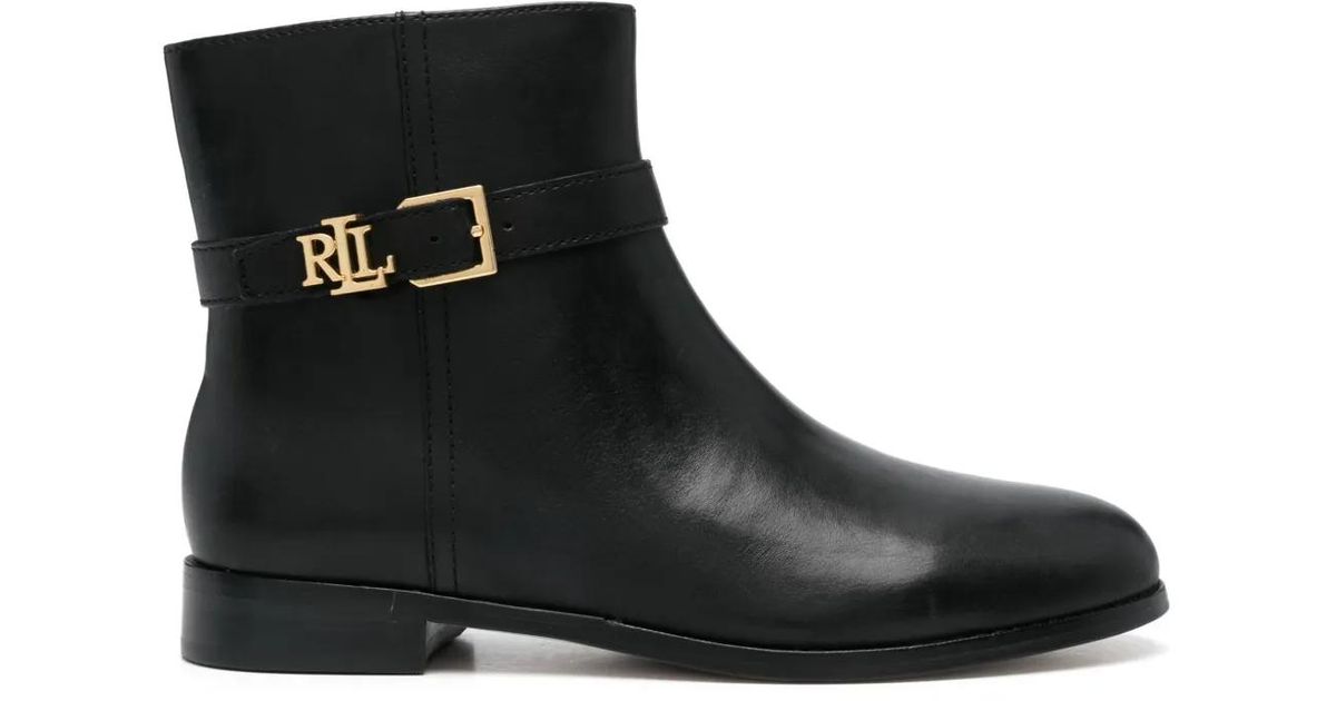Ralph Lauren Brooke Boots Bootie in Black | Lyst UK