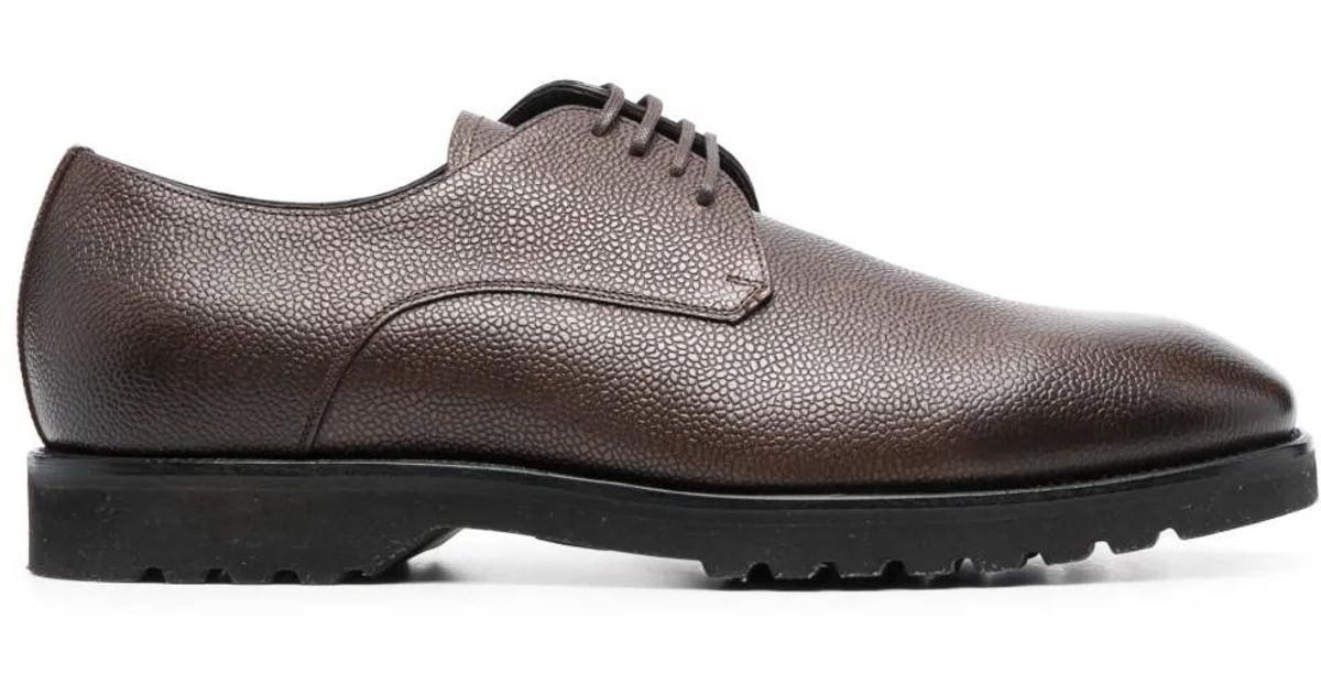 Tom Ford Grained Leather Derby Shoes in Brown for Men | Lyst