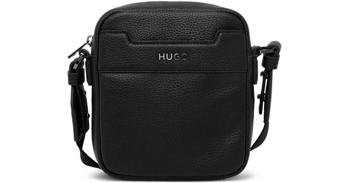 HUGO Logo-Lettering Messenger Bags in Black for Men | Lyst