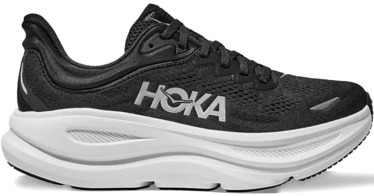 Hoka One One Bondi 9 Lace-Up Fastening Sneakers in Black | Lyst UK
