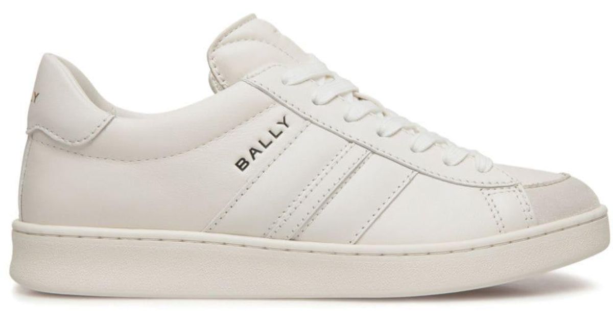 Bally Tennis Leather Sneakers in White | Lyst