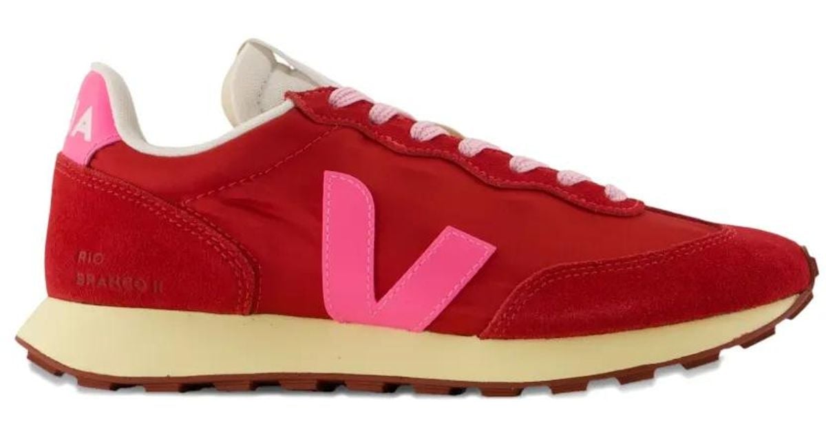 Veja Rio Branco Almond Toe Sneakers in Red | Lyst UK