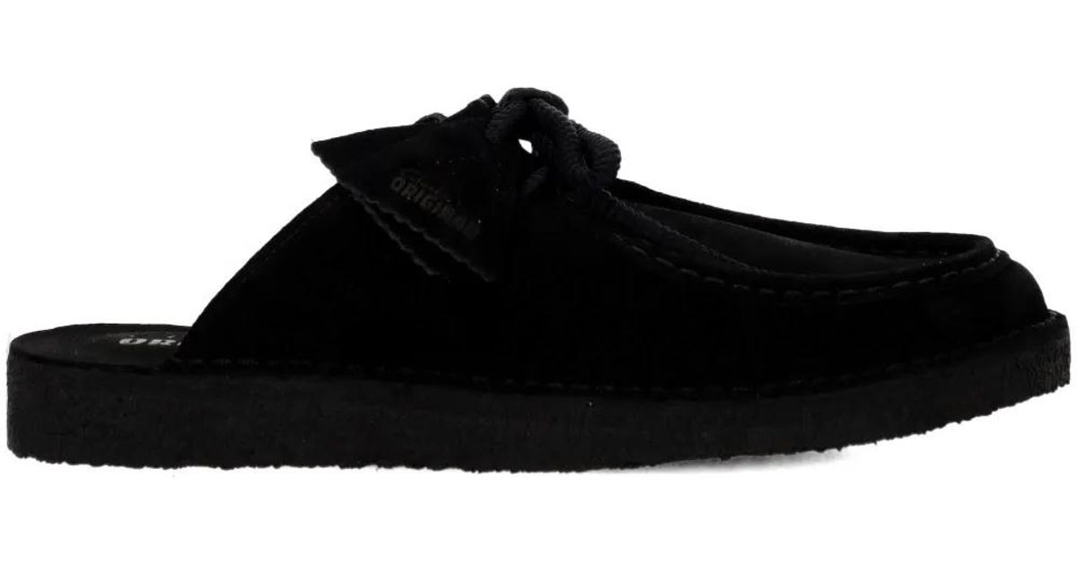 Clarks Leather Slides in Black for Men | Lyst