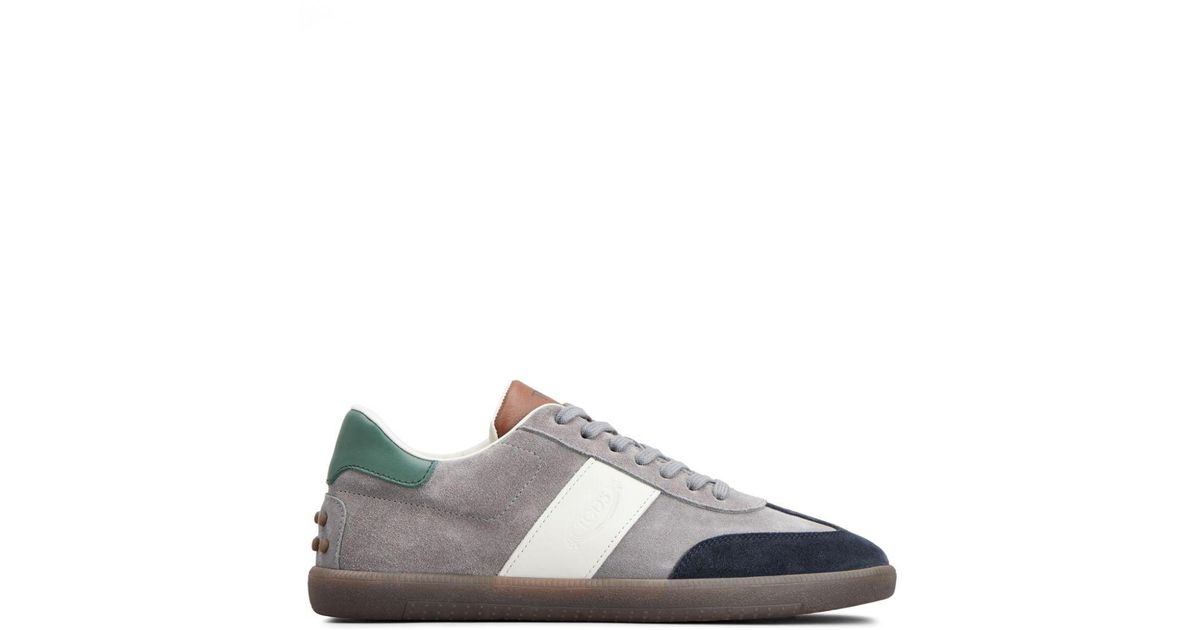 Tod's Tabs Suede Sneakers in Gray for Men | Lyst