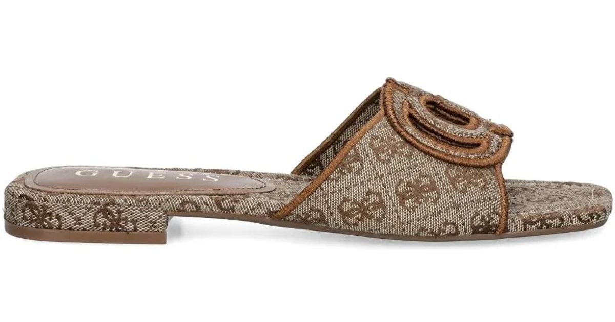Guess Tarishae Slides in Brown | Lyst