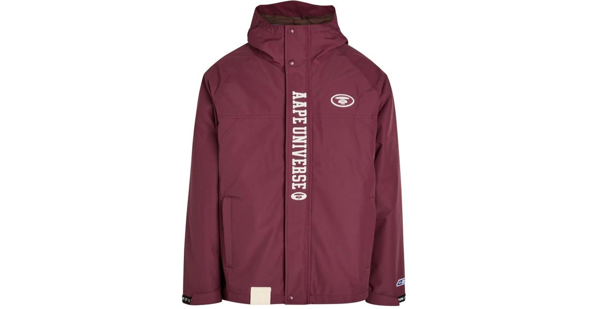 Aape By A Bathing Ape Hooded Logo Jacket in Purple for Men | Lyst UK