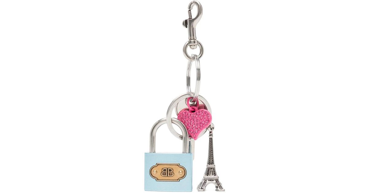 Balenciaga Padlock Keyring in Pink | Lyst UK