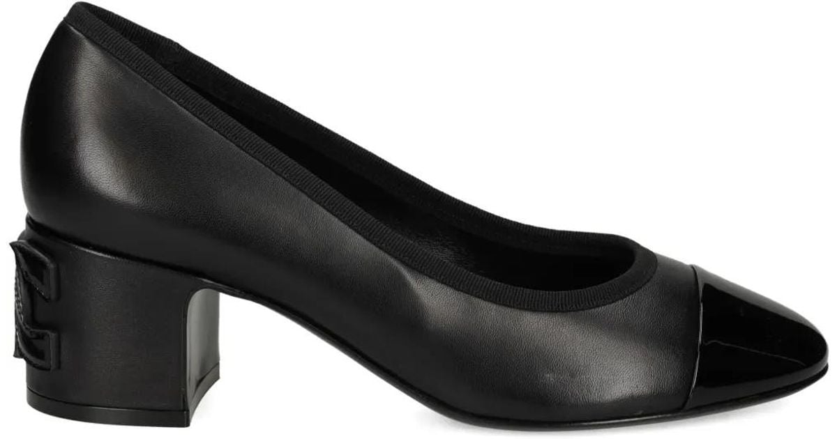 Casadei 55Mm Block-Heel Cap-Toe Pumps in Black | Lyst UK