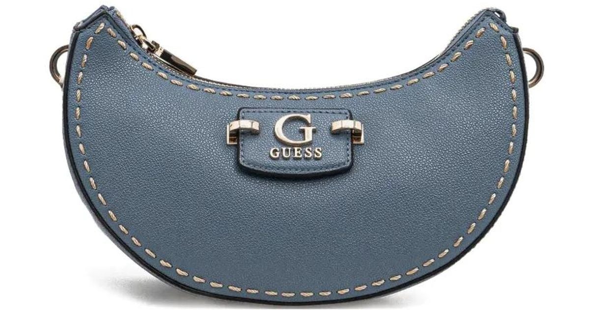 Guess Logo-Lettering Crossbody Bag in Blue | Lyst