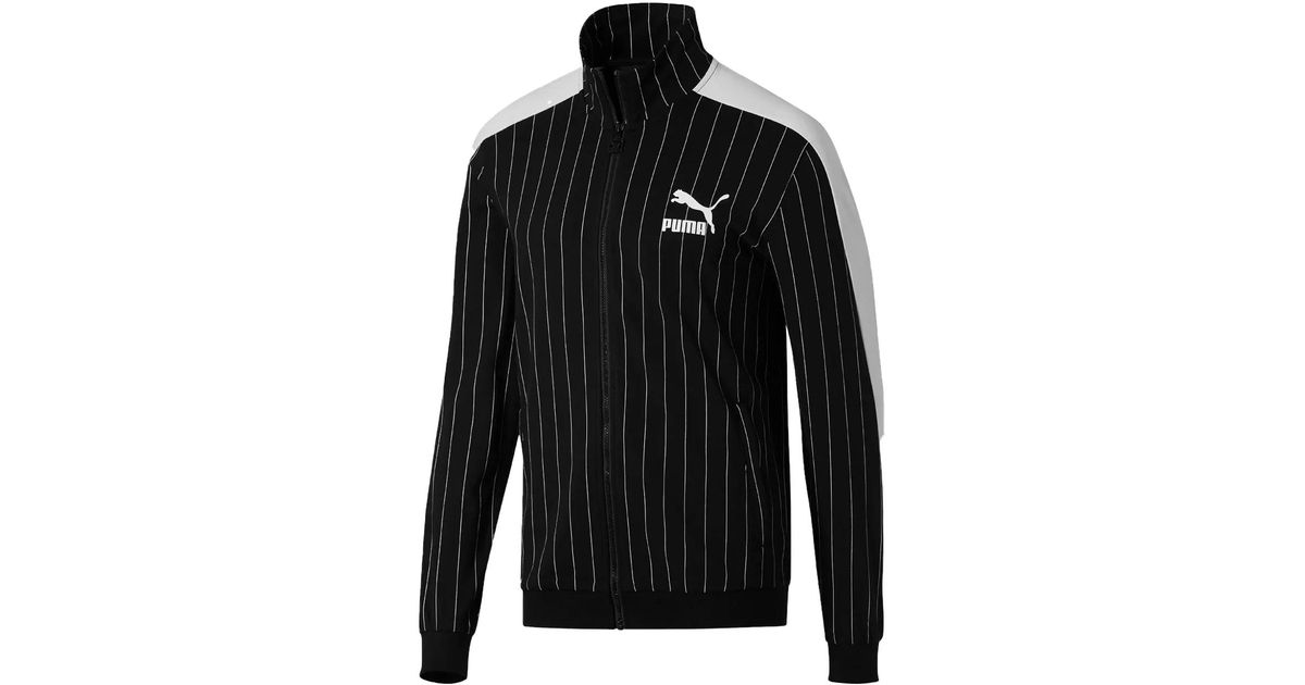 PUMA Archive Pinstripe T7 Track Jacket in Black for Men | Lyst