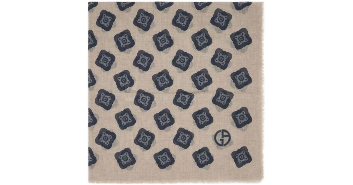 Giorgio Armani Floral-Pattern Scarf in Grey for Men | Lyst UK