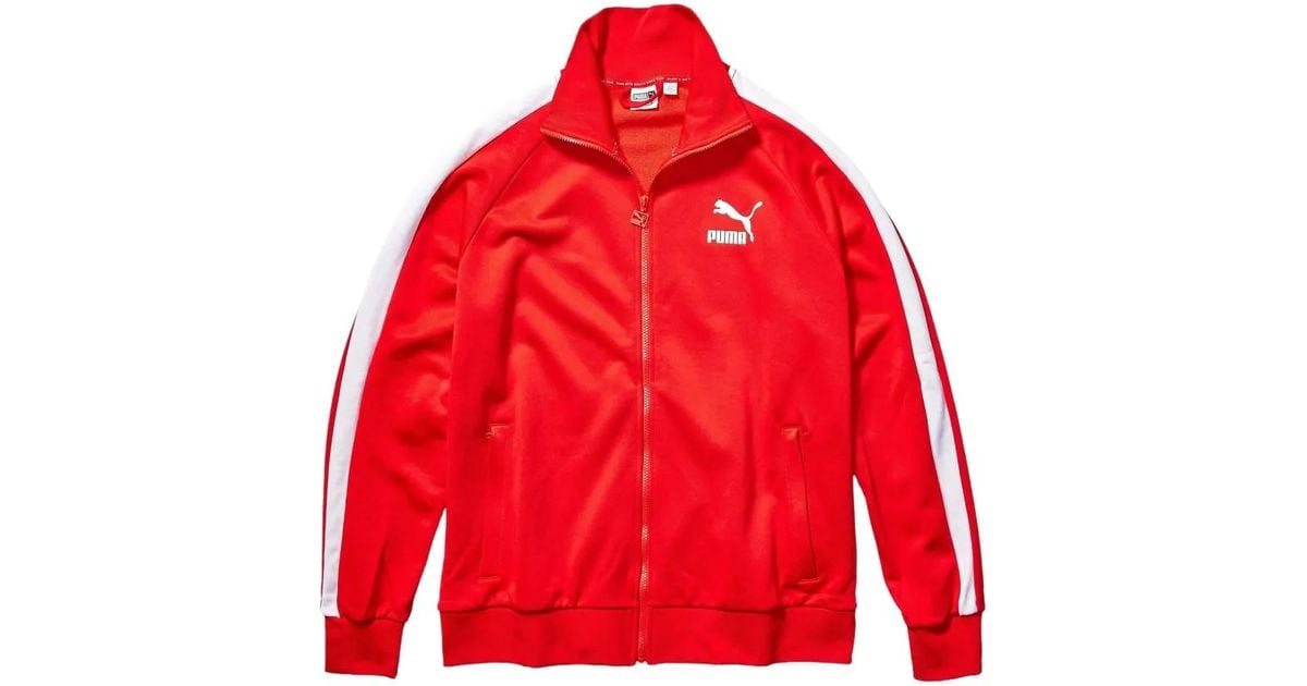 PUMA Iconic T7 Track Jacket in Red for Men | Lyst UK