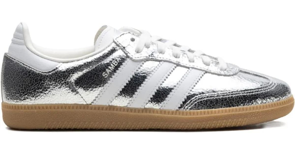 adidas Samba Og Metallic Cracked Leather" Sneakers in White | Lyst UK
