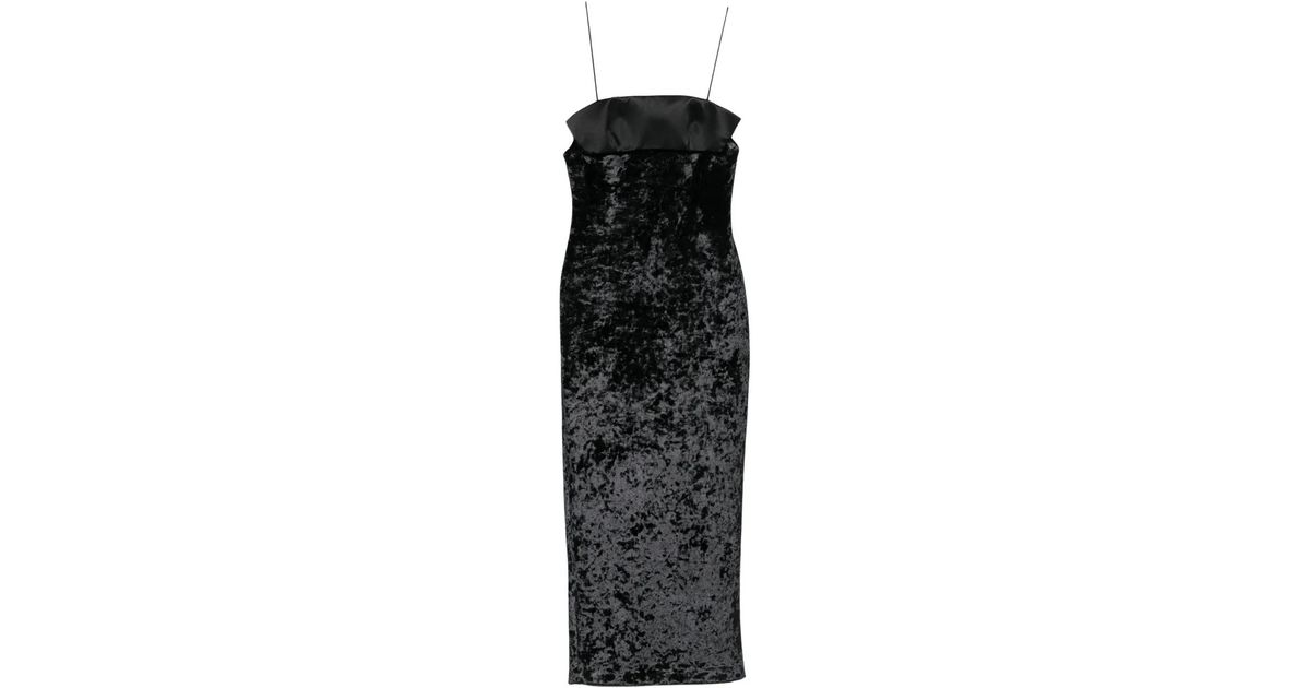 CHRISTIAN BOARO Velvet-Crushed Satin-Panel Dress in Black | Lyst UK