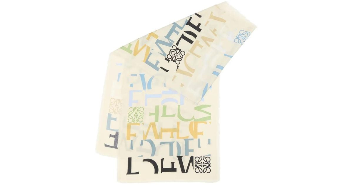 Loewe Logo-Pattern Scarf in Metallic | Lyst UK
