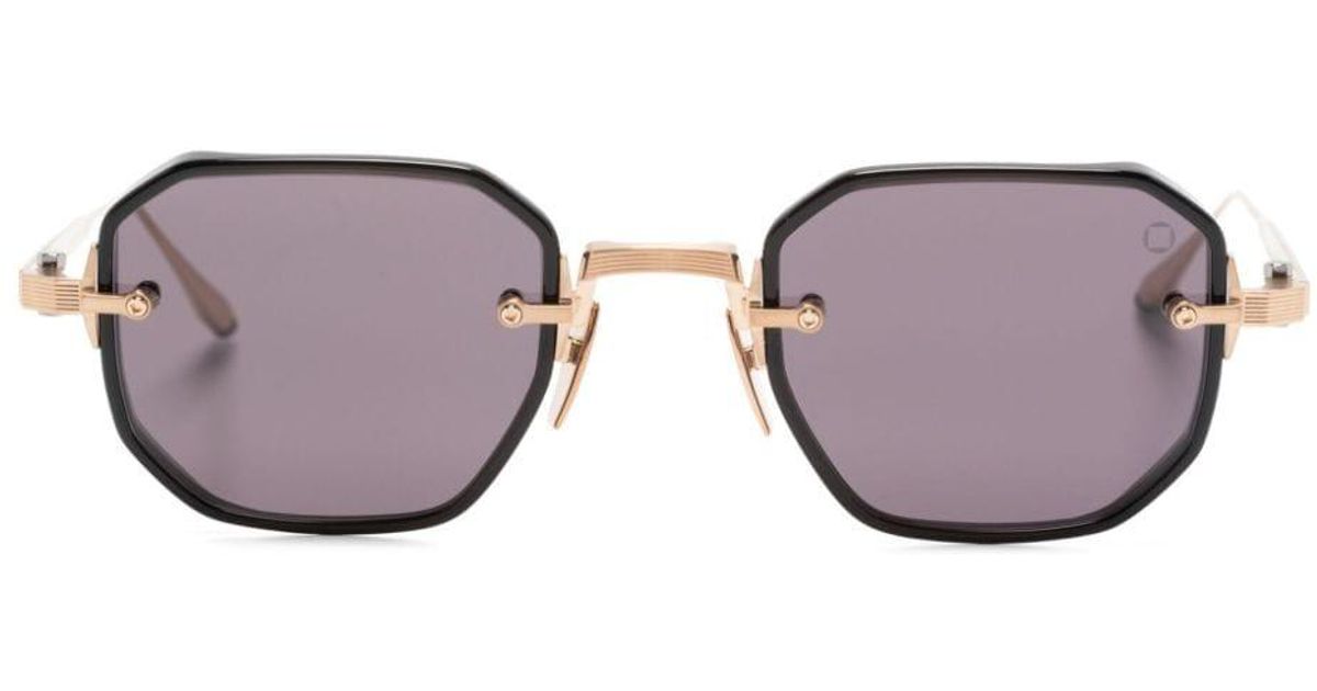 Akoni Geometric-frame Sunglasses in Metallic | Lyst UK