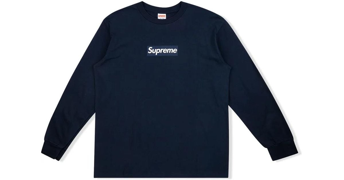 Supreme Box Logo Long-Sleeve T-Shirt in Blue for Men | Lyst UK