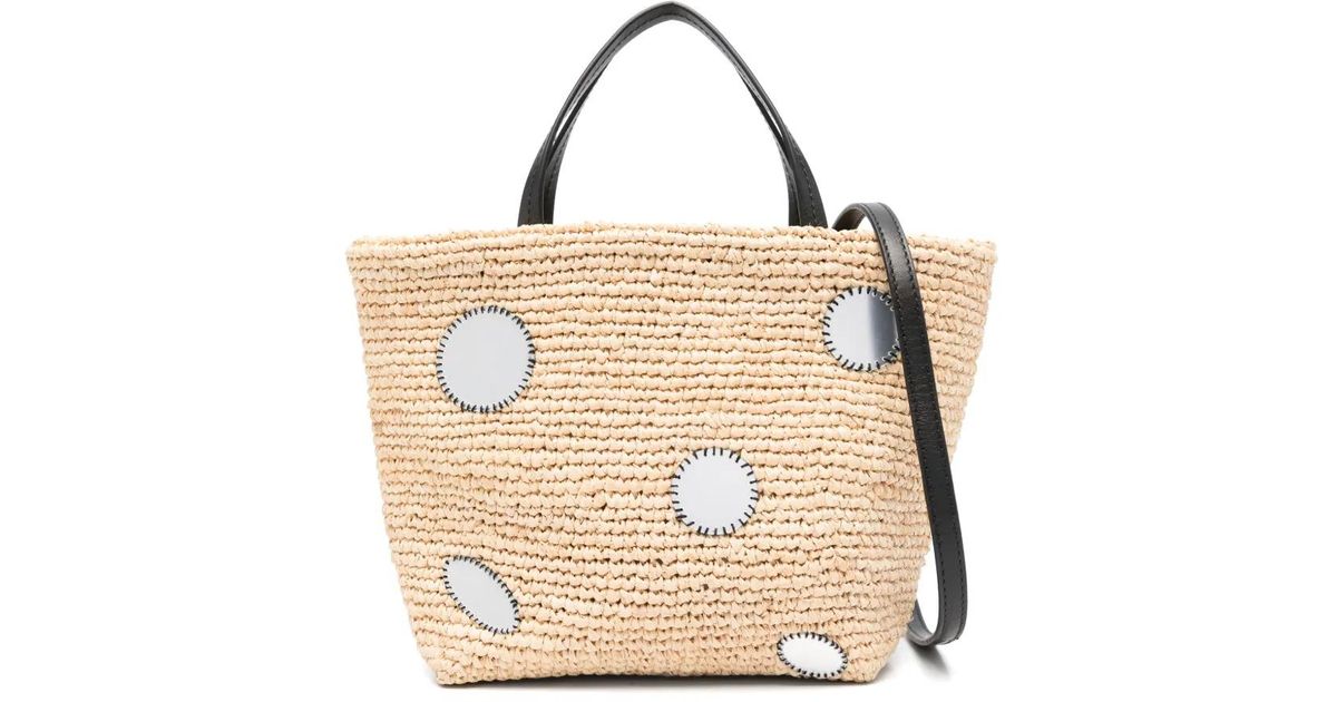 Sandro Mirror Bucket Bag in Natural | Lyst