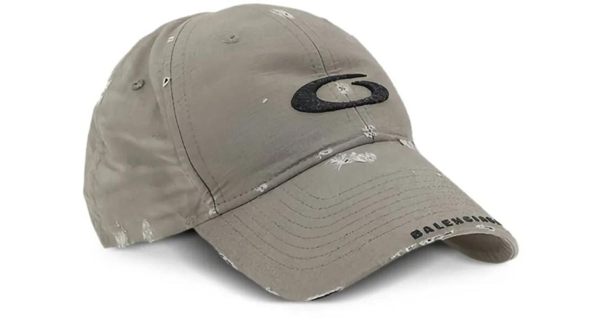 Balenciaga Loop Sports Icon Distressed Baseball Cap in Gray for Men | Lyst
