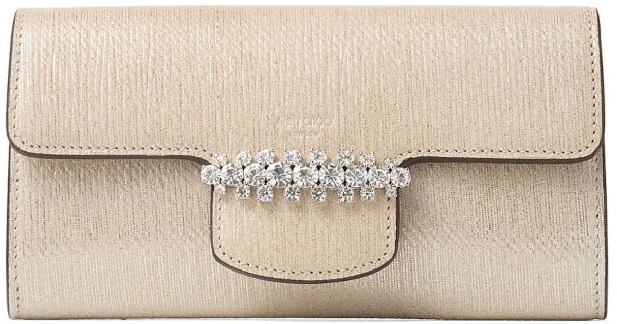 Jimmy Choo Bing Chain Wallet in Natural | Lyst UK