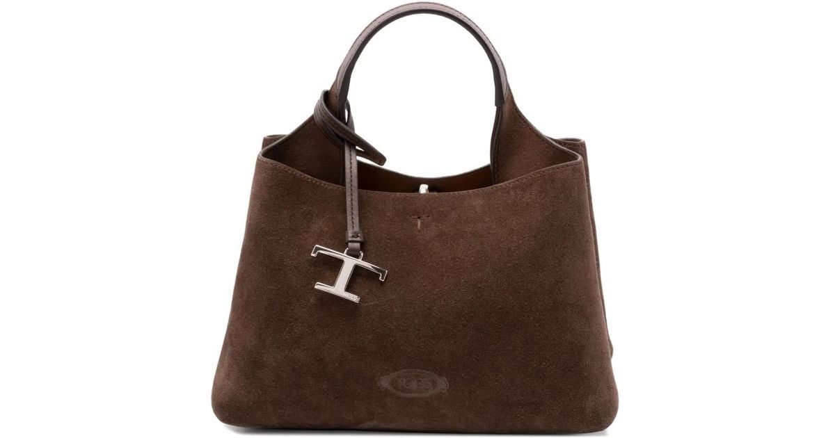 Tod's Suede Handbag in Brown | Lyst